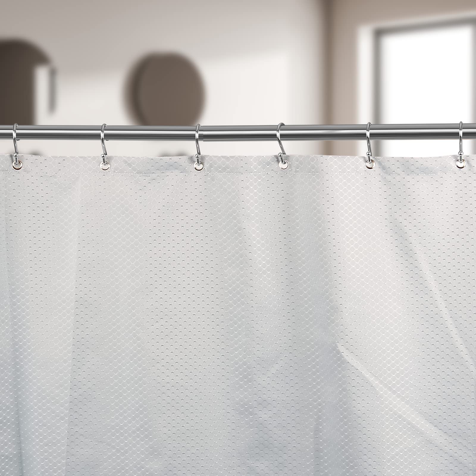 Gidse Metal Shower Curtain Hooks, Set of 12, Rust Proof Shower Curtain Hooks Rings, Durable S Shaped Hooks Hangers for Shower Curtains, Kitchen Utensils, Clothes, Towels (Chrome)