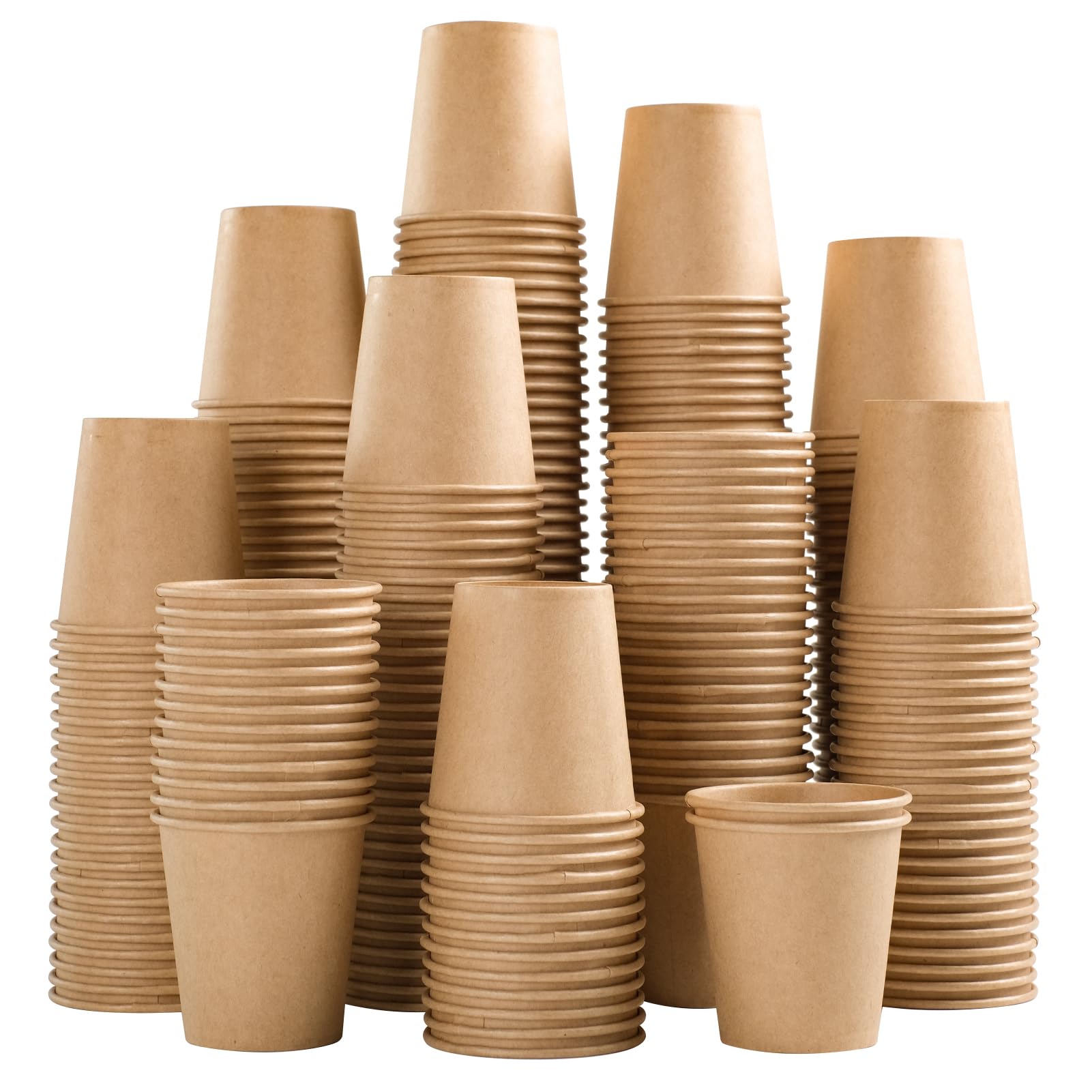 SIUQ 400 Pack 3 oz Kraft Paper Cups, Disposable Bathroom Cups, Mini Mouthwash Cups, Hot/Cold Beverage Drinking Cup for Gargle Espresso Juice Medicine (Brown)