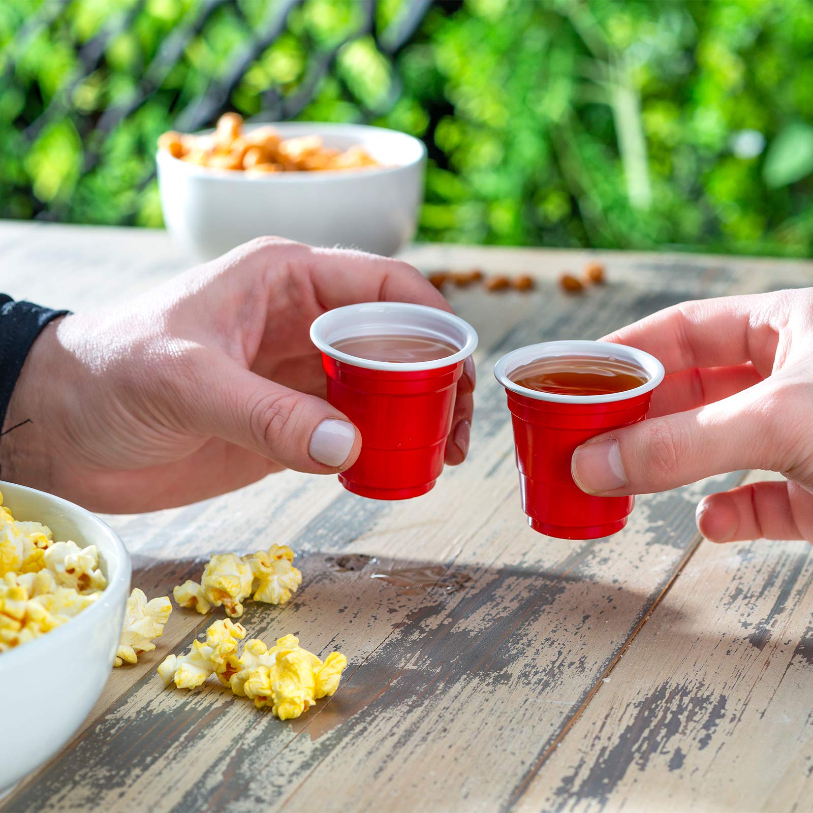 Comfy Package [Case of 3,000 2 oz. Mini Plastic Shot Glasses Disposable - Red Jello Shot Cups for Parties and Events