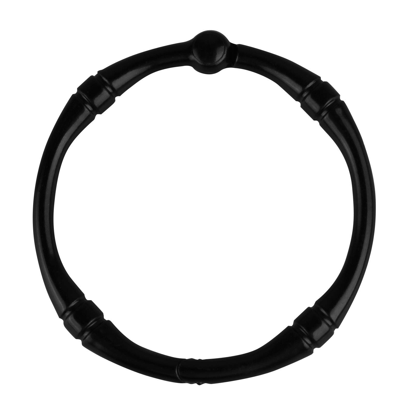 TCMAO Shower Curtain Hooks, Rustproof Decorative Shower Curtain Rings Metal Round Shower Hooks for Bathroom Shower Rod, 12 Pack (Black)