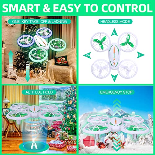 PATIKUIN Drones for Kids RC Mini Drone with LED Lights for over 8 years old Boys and Girls Beginners, RC Helicopter Quadcopter with Five Cool Light Effects, Auto Hovering, 3D Flip, Remote Control Headless Mode, Circumflight and Emergency Paddle Stop