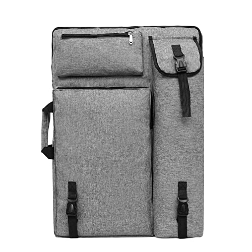 4K Art Portfolio Carry Case Bag Backpack Student Drawboard Storage Tote Portable Handheld Shoulder Box Artist Drawing Board for Sketch Easel Outdoor Backpack Travel Art Supplies