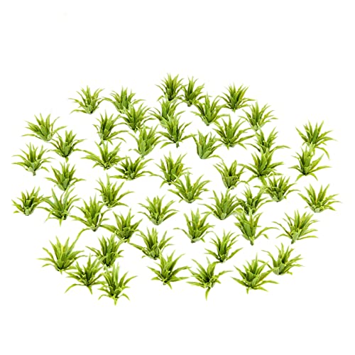 Yetaha 50pcs Green Shrubs Bush Model, Aritificial Plants, Railway Wargame Park Diorama Scenery HO 3.5cm, Architecture Model Railroad Scenery