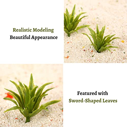 Yetaha 50pcs Green Shrubs Bush Model, Aritificial Plants, Railway Wargame Park Diorama Scenery HO 3.5cm, Architecture Model Railroad Scenery