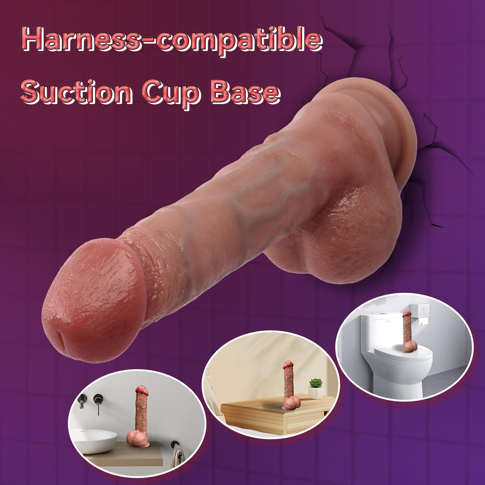 8.5" Realistic Thrusting Vibrating Dildo Vibrator, Silicone Heated G Spot Dildo with 7 Thrusts 10 Vibration, Suction Cup Dildo with Remote Control for Clit Anal Play, Adult Sex Toys for Women Men