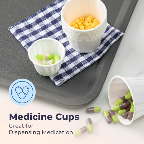 Fit Meal Prep [500 Pack] 2 oz Treated Paper Souffle Portion Cups for Condiments Samples Measuring Jello Shots Sauce Disposable Cup - White