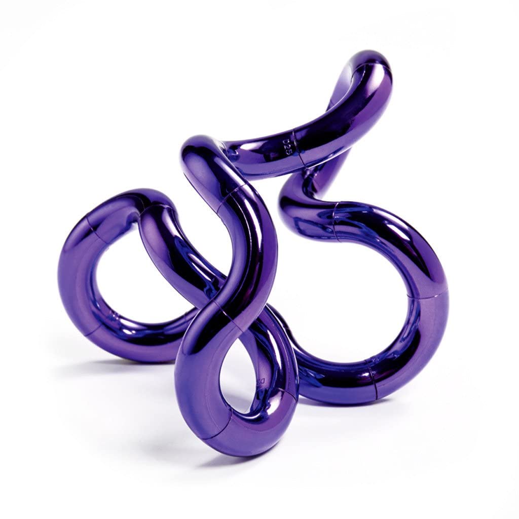 Tangle® Jr. Metallic (2-Pack) - Purple & Blue - Genuine Tangle Fidget - Fidget Toy for Kids and Adults - Metallic Shiny Fidget Desk Toy