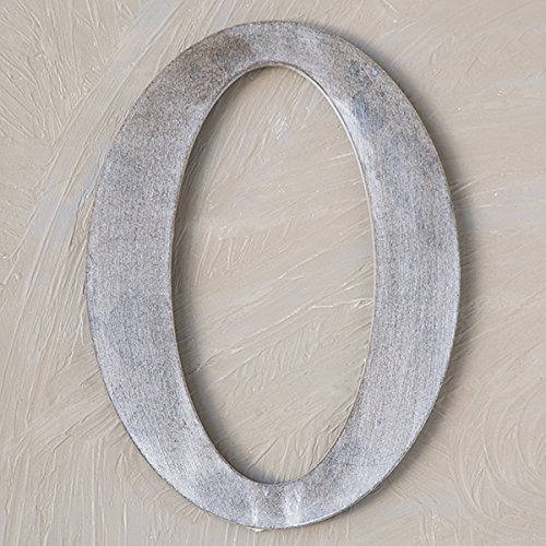 The Lucky Clover Trading O Wood Block, 8" L, Charcoal Grey Wall Letter, Gray