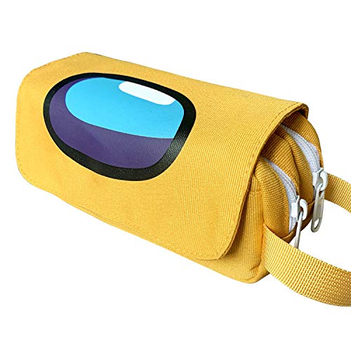 Pencil Cases Big Capacity Pencil Bag Makeup Pen Pouch Durable Stationery with Double Zipper Pen Holder for (yellow)