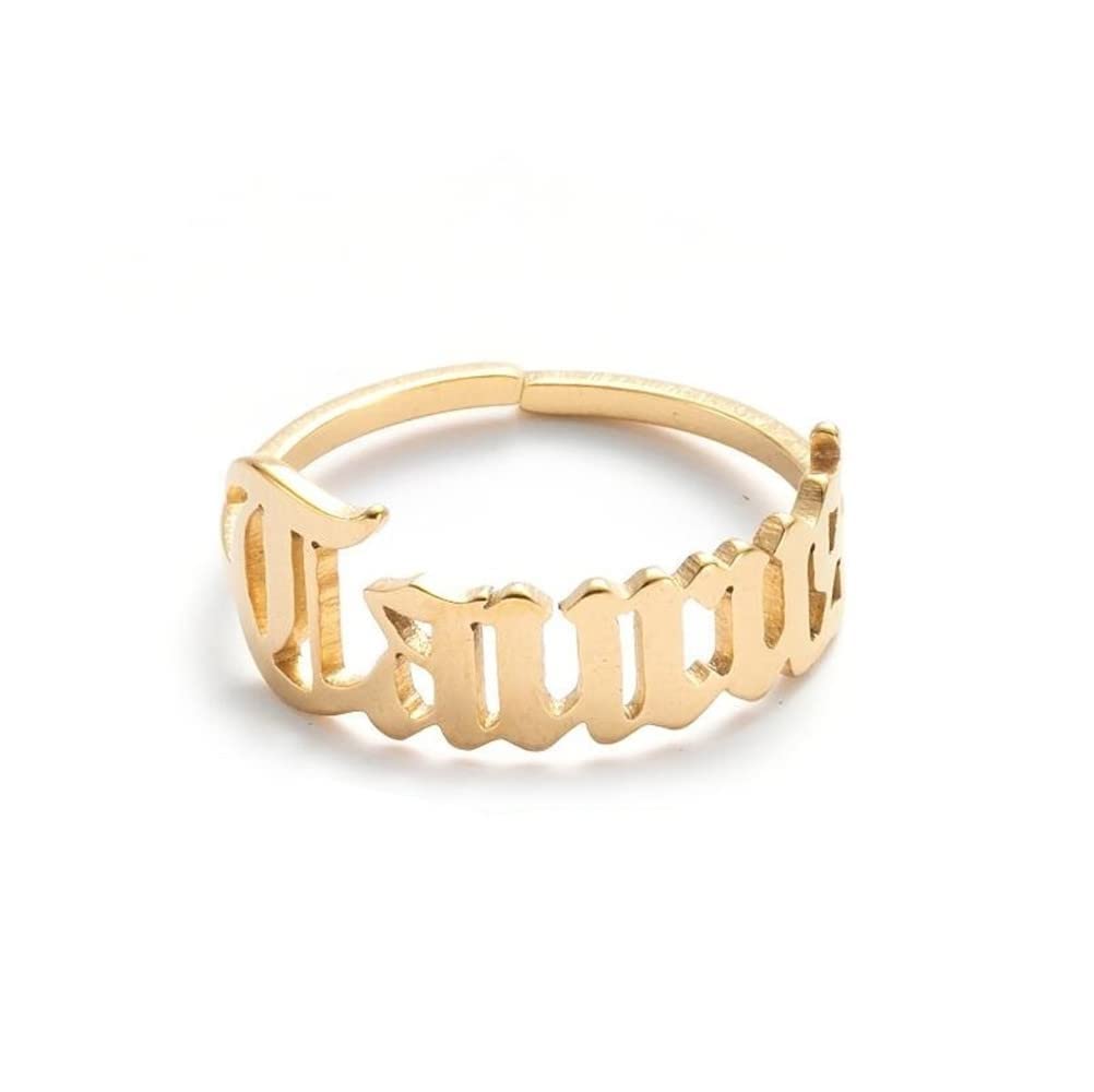 tenghong2021 18K Gold Plated Zodiac 12 Constellation Ring Astrology Horoscope Adjustable Ring for Women Birthday Anniversary Friendship Exquisite Jewelry Gift-Taurus