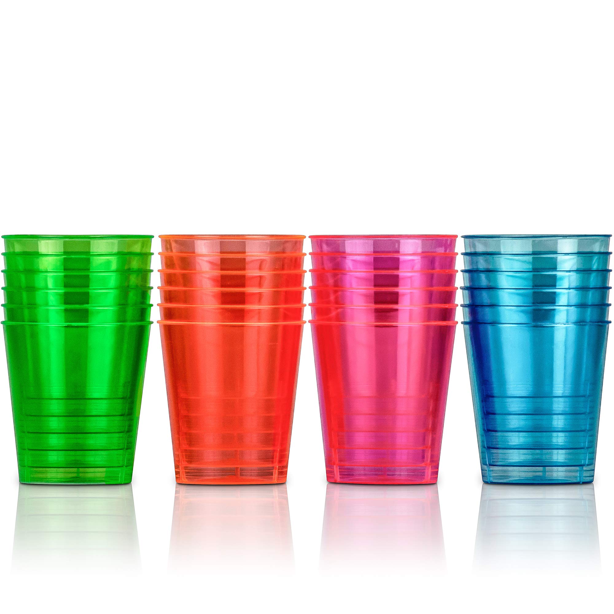 DecorRack 2 Oz Neon Shot Glasses, Plastic Shot Cup, Disposable Party Cups, Mini Cups Shot Glasses (48 Pack)