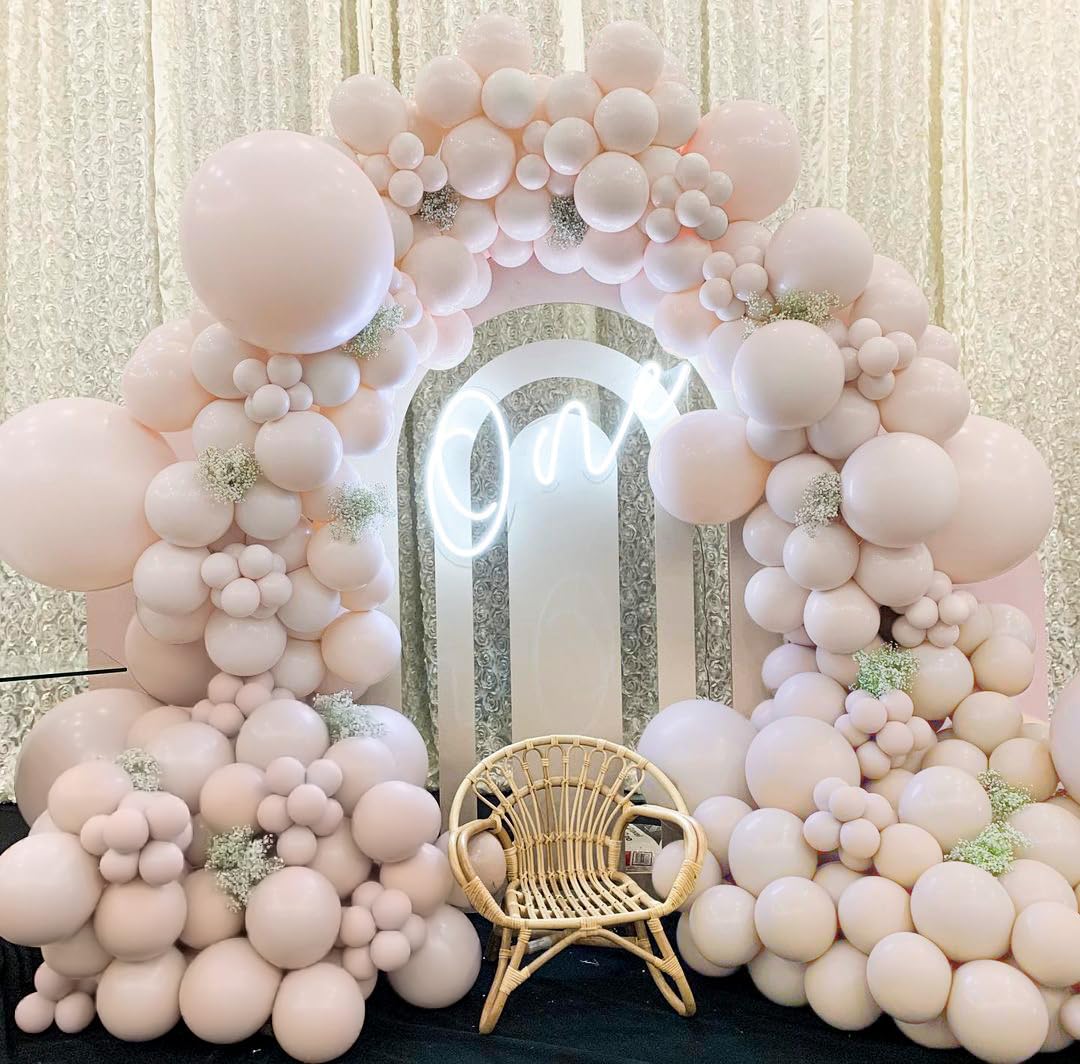 Double Stuffed Blush Balloons Different Sizes 18In 12In 5In Nude Balloon Garland Kit Pastel Cream Peach Latex Balloon Arch For Birthday Wedding Baby Bridal Shower Gender Reveal Bachelorette Supply