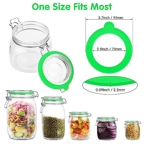 12 Pcs Replacement Silicone Gasket Seals for Jars Leakproof Airtight Rubber Sealing Rings for Regular Mouth Canning Jar, 3.75 Inches (Green)