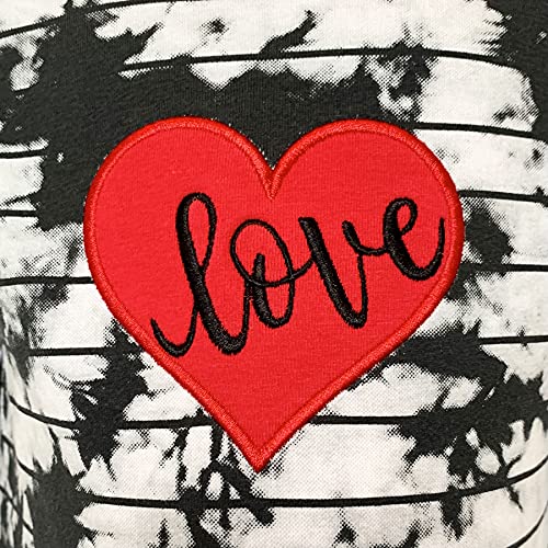 AnnLoren Girls Valentine's Day Heart Tie Dye Outfit Dress and Black Leggings size - 7/8.
