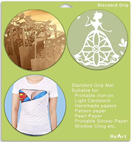 ReArt Cutting Mat for Cricut - StandardGrip 12x24 Inch 3 Packs and 12x12 Inch 5 Packs