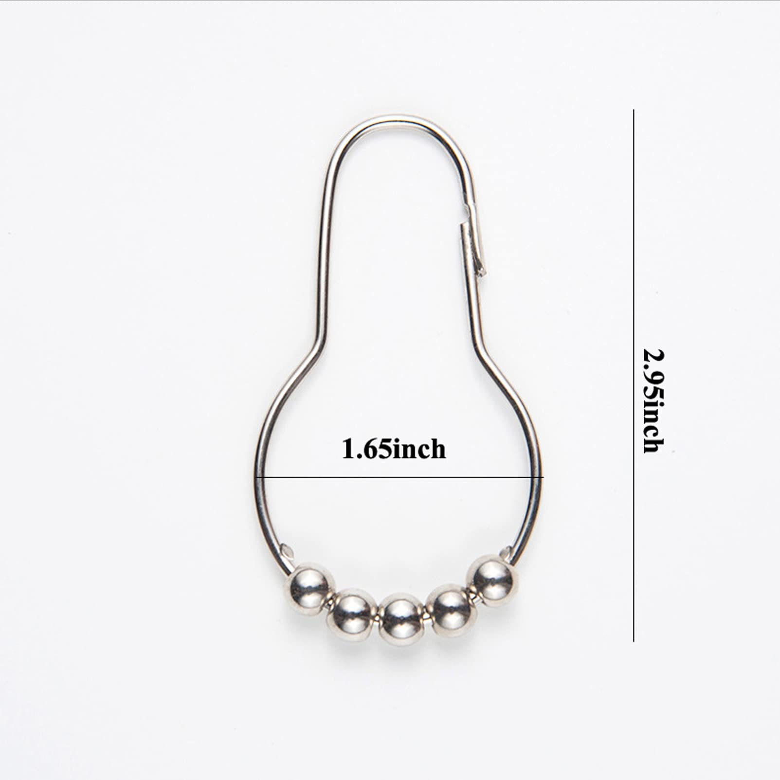 URTAINGS 12 Pcs Decorative Shower Curtain Rings Shower Curtain Ring Home Bathroom Stainless Steel Rustproof Skeletons with Decor Accessories