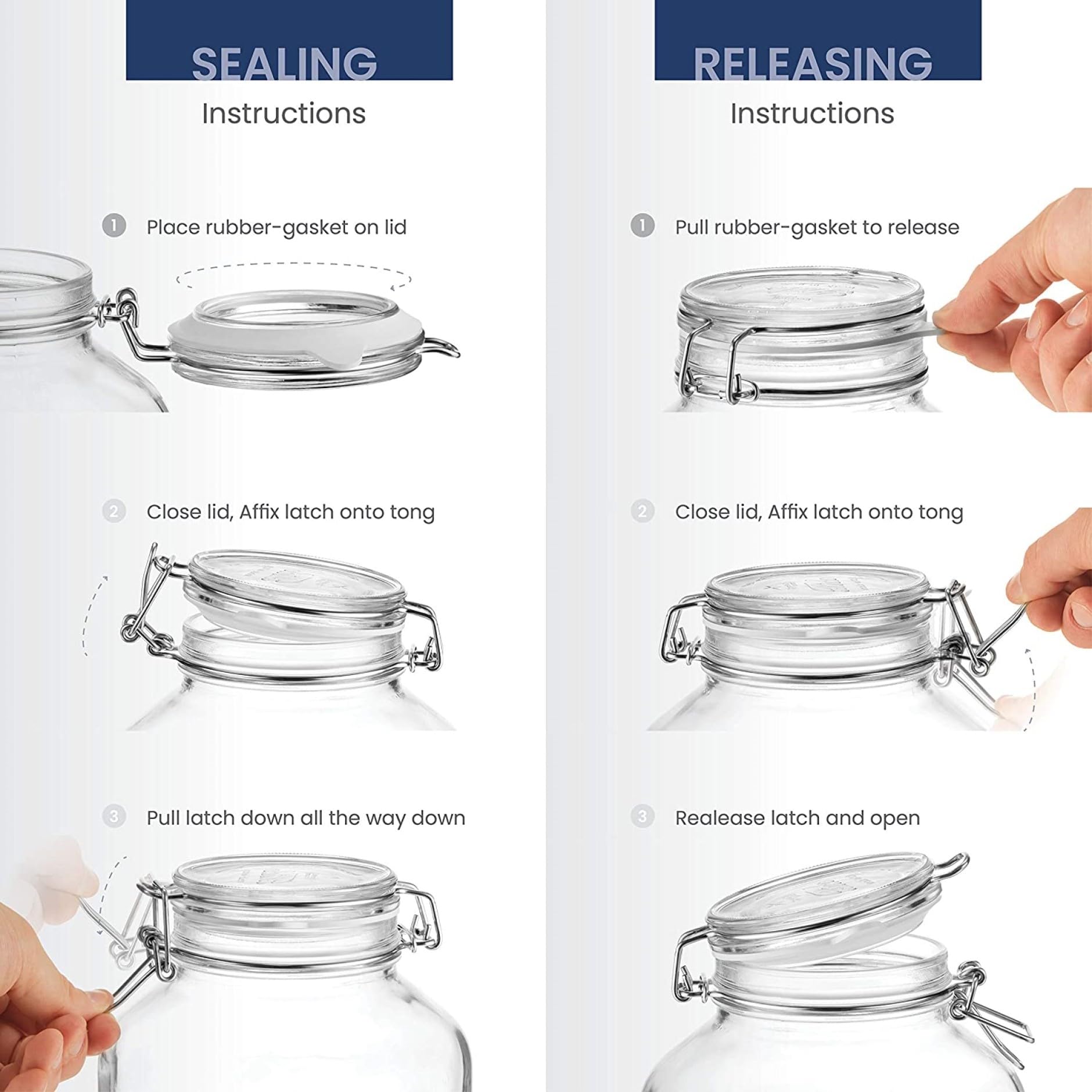 Bormioli Fido Clear Square Canning Jar 1.5 Liter