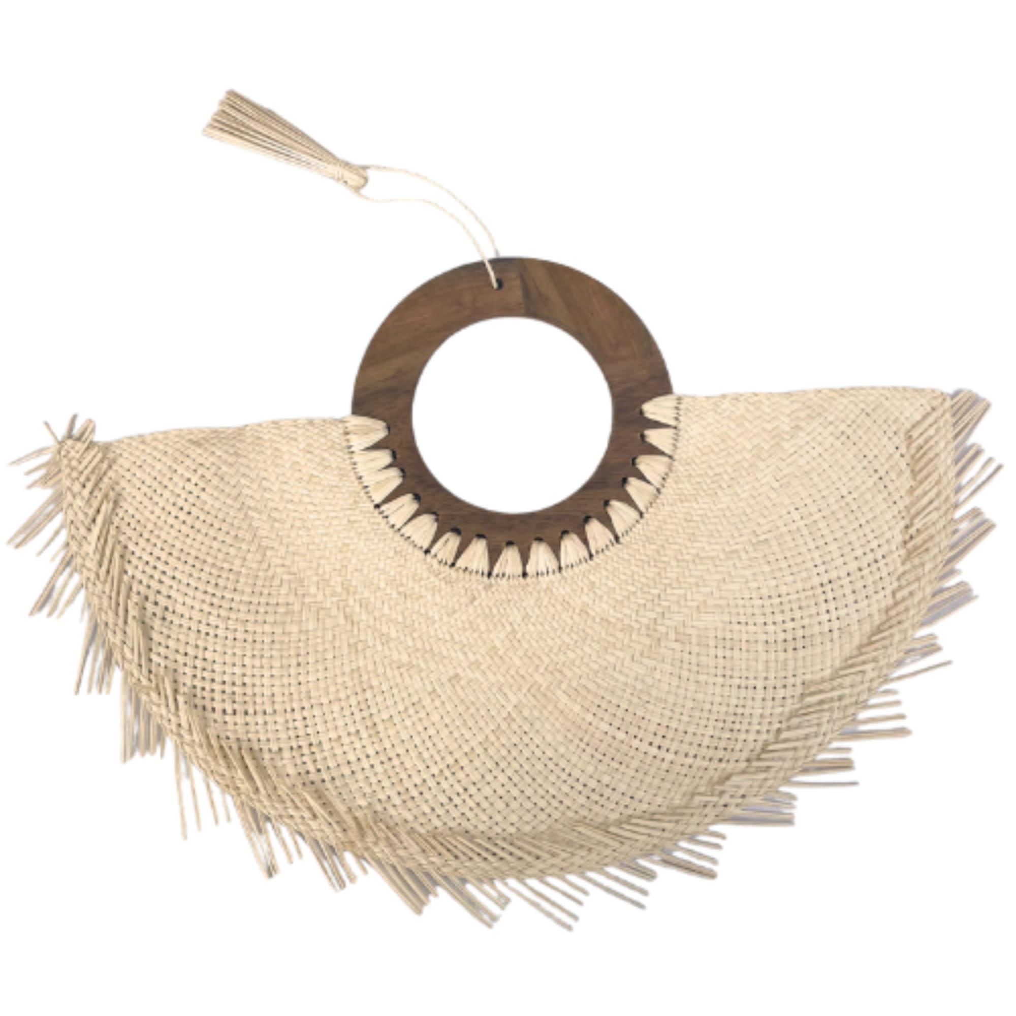 BOHOPHY Toquilla Straw Hand Fan Natural Raffia Hand Fan Handmade Palm Leaf Hand Fan Wedding Favor Fans, abanico para boda, Handicraft Wall Art HandMade wall Decor, Handheld Woven Fan Summer UPF50+ 1pc