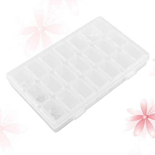 EXCEART 21 Compartments Clear Plastic Organizer Box Container Craft Storage for Beads Organizer 2pcs