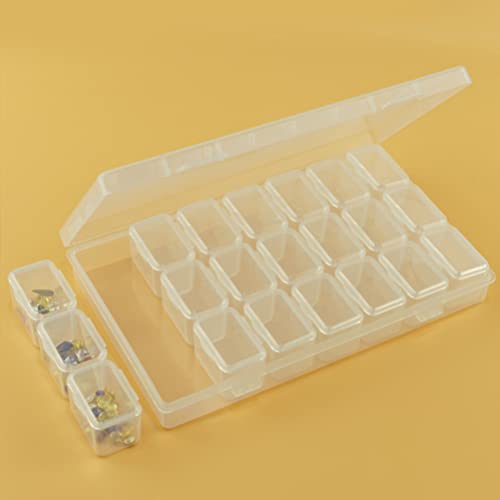 EXCEART 21 Compartments Clear Plastic Organizer Box Container Craft Storage for Beads Organizer 2pcs