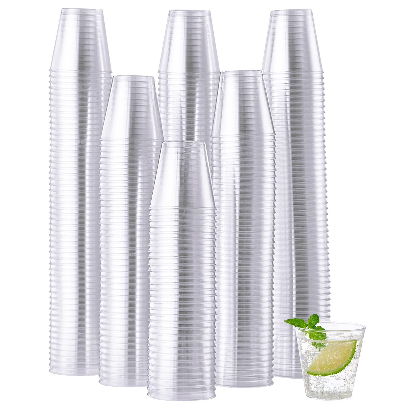 JOLLY CHEF 1000 Plastic Shot Glasses-1.5 oz Disposable Cups-1.5 Ounce Plastic Shot Cups Perfect for Weddings Halloween, Thanksgiving, Christmas Party