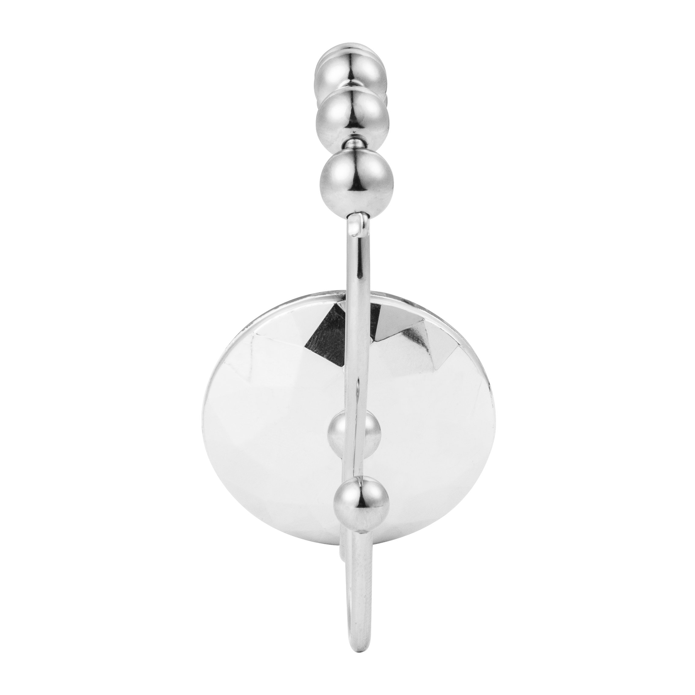Cyrra Stainless Steel Rust Resistant Double Hooks Glide Shower Ring Hangs for Both Shower Curtain and Liner 12-Pack (Crystal White)
