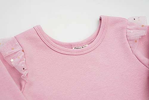 Toddler Girls Dresses Tutu Party Sequins Stars Prints Tulle Princess Style 6m to 4t (9-12m, Pink)