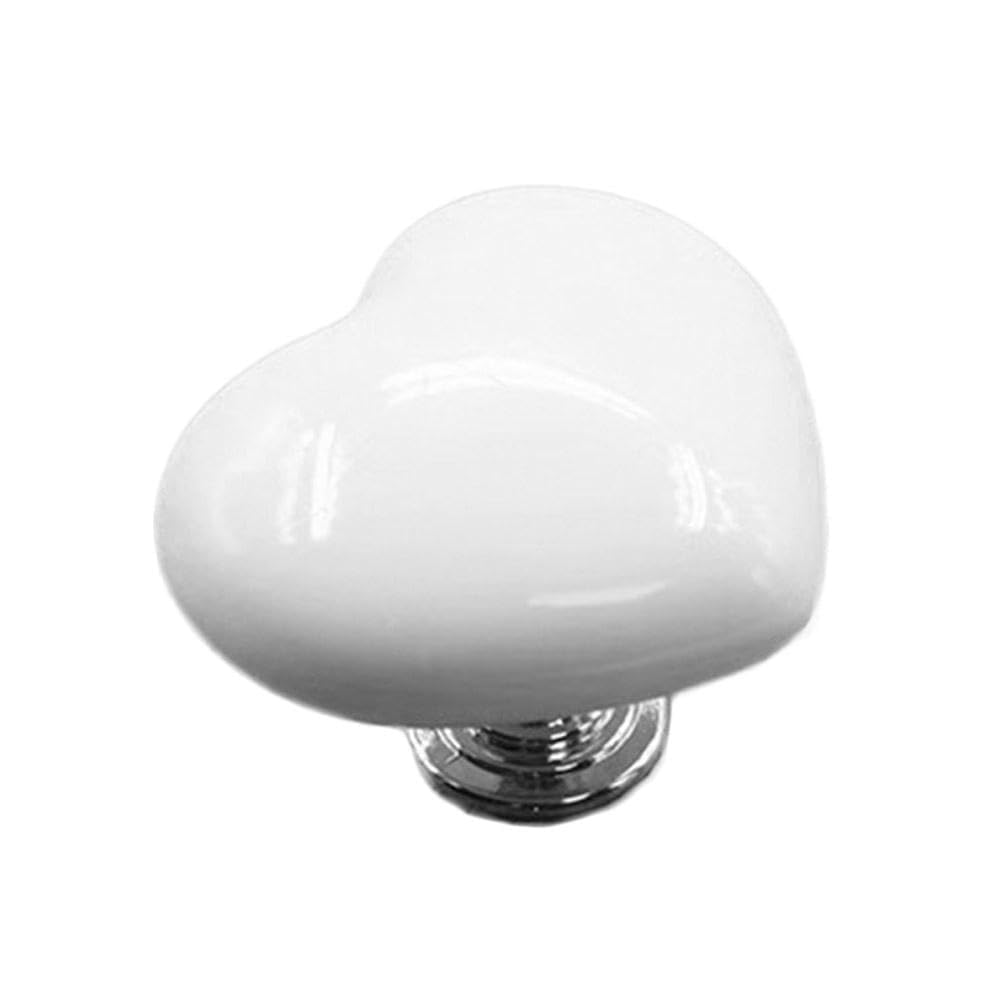 Toilet button press top toilet button flush replacement heart-shaped toilet button creative heart-shaped toilet tank button drawer handle door handle home decoration (White)