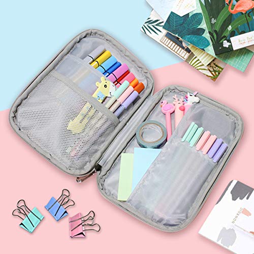 Bardic Pen Pencil Case Black White Cow Print Makeup Brush Bag Travel Organizer Cosmetic Pouch Passport Holder for Men Women