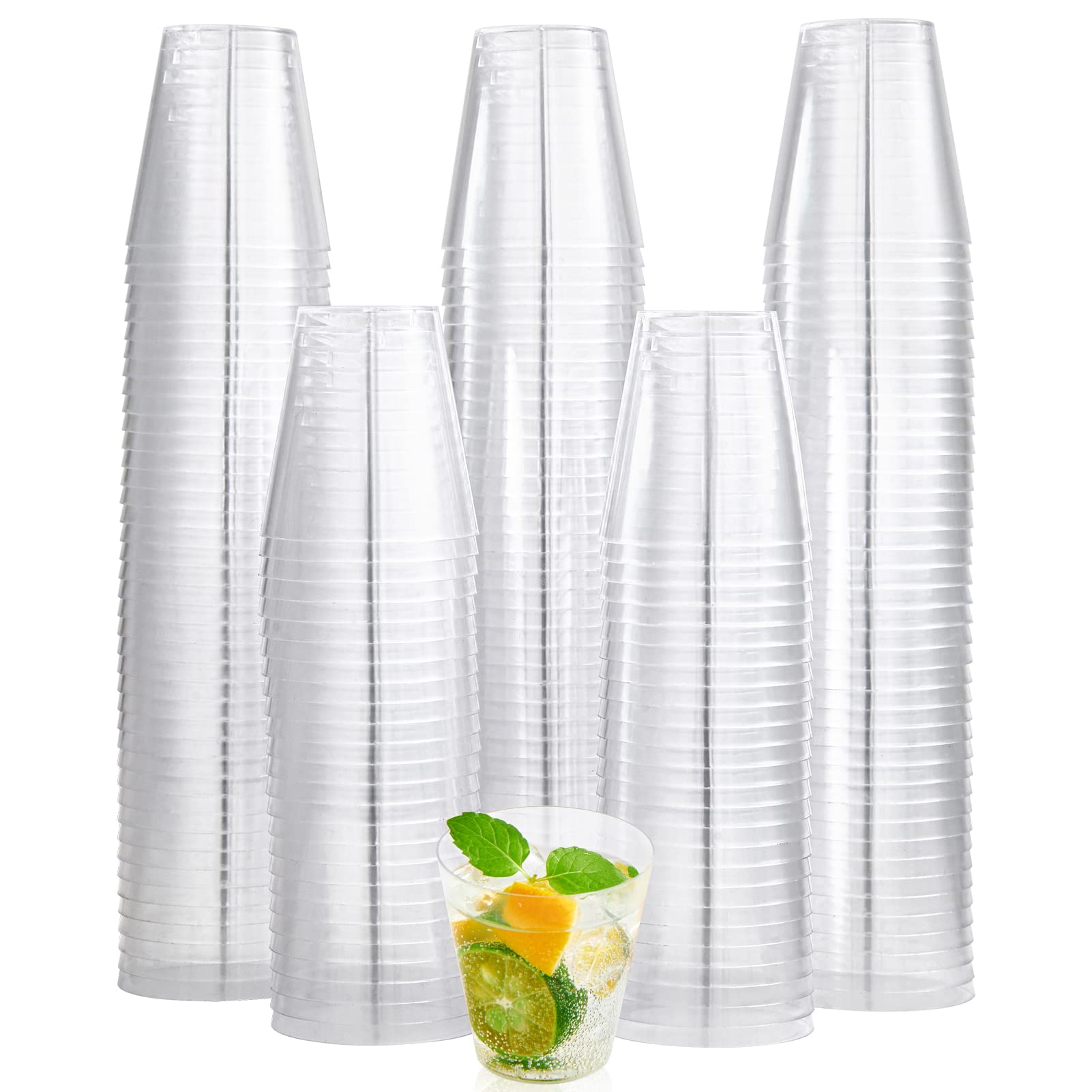 Turbo Bee 400Pack 2oz Plastic Shot Glasses,2 Ounce Clear Plastic Cups