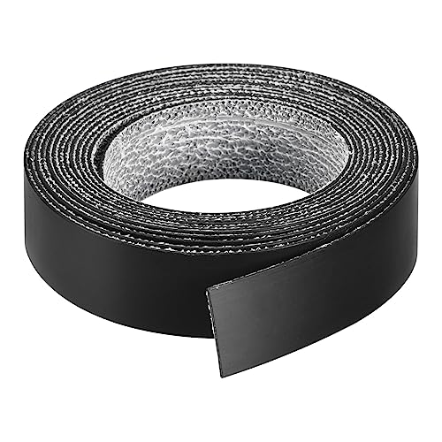 uxcell Edge Banding, 7/8 Inch x 24.6ft Pre-Glued Wood Veneer Edging Iron-on Flexible Edge Banding for Cabinet Repair Furniture Restoration, Matte Black