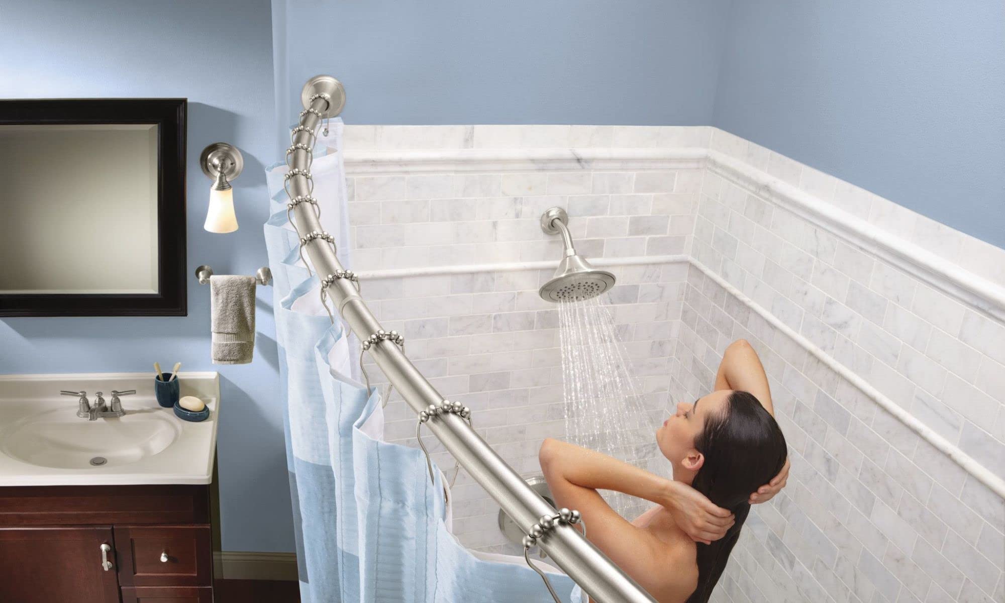 Moen SR2100BN Shower Curtain Rolling Rings, Pack of 12, Brushed Nickel