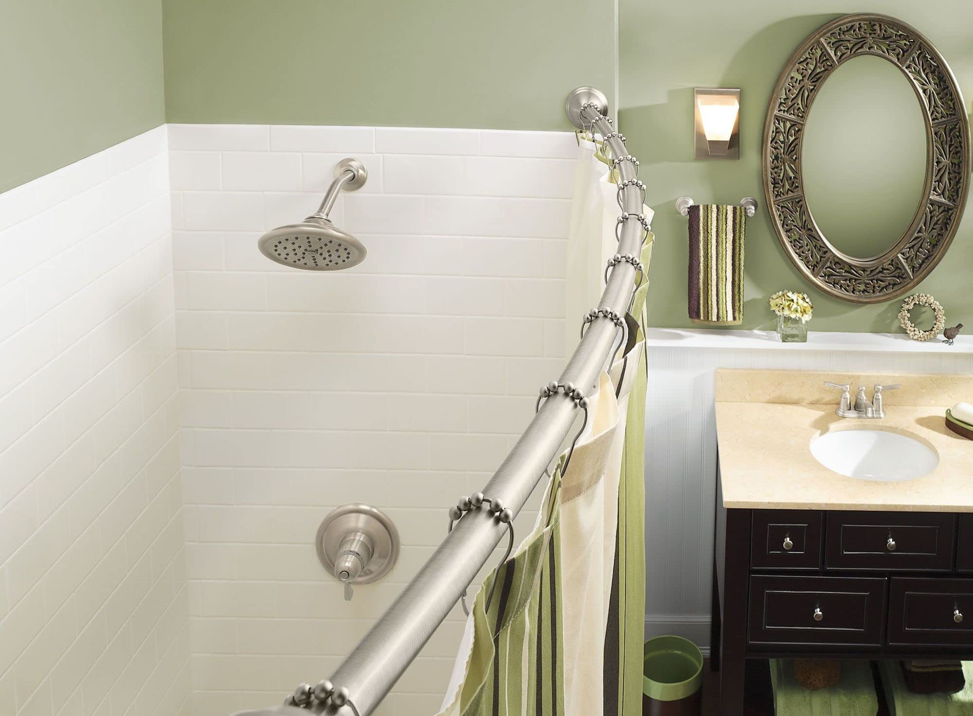 Moen SR2100BN Shower Curtain Rolling Rings, Pack of 12, Brushed Nickel