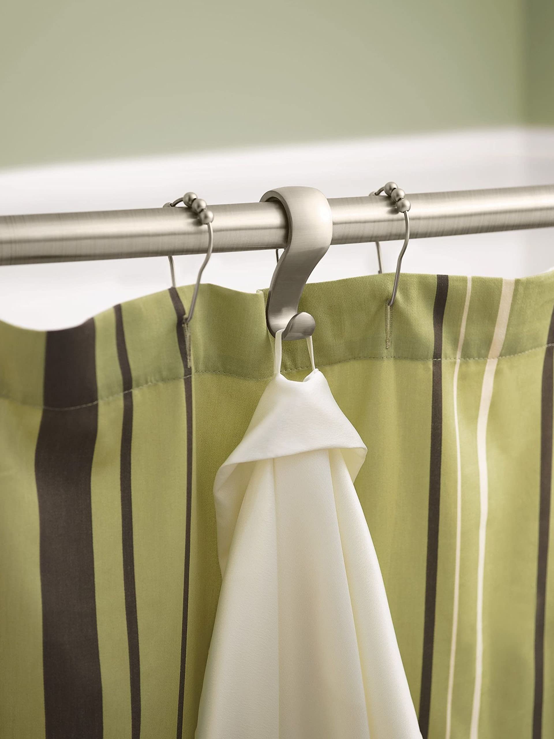 Moen SR2100BN Shower Curtain Rolling Rings, Pack of 12, Brushed Nickel
