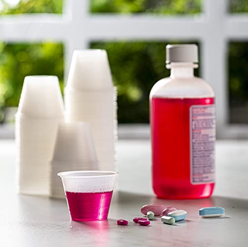 (300 Count 1oz) Disposable Medicine Cups with Embossed Measurements Marking, for liquid and dry medication, By Care Plus