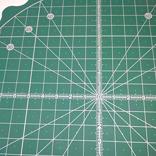 HONEYSEW Circle Rotary Cutting Mat Diameter 20cm(8") Self Healing for Any Table Protection Board Quilt Fabric Doing Crafts Sewing Quilting Projects Rotating Cutter Pad (Green Color)