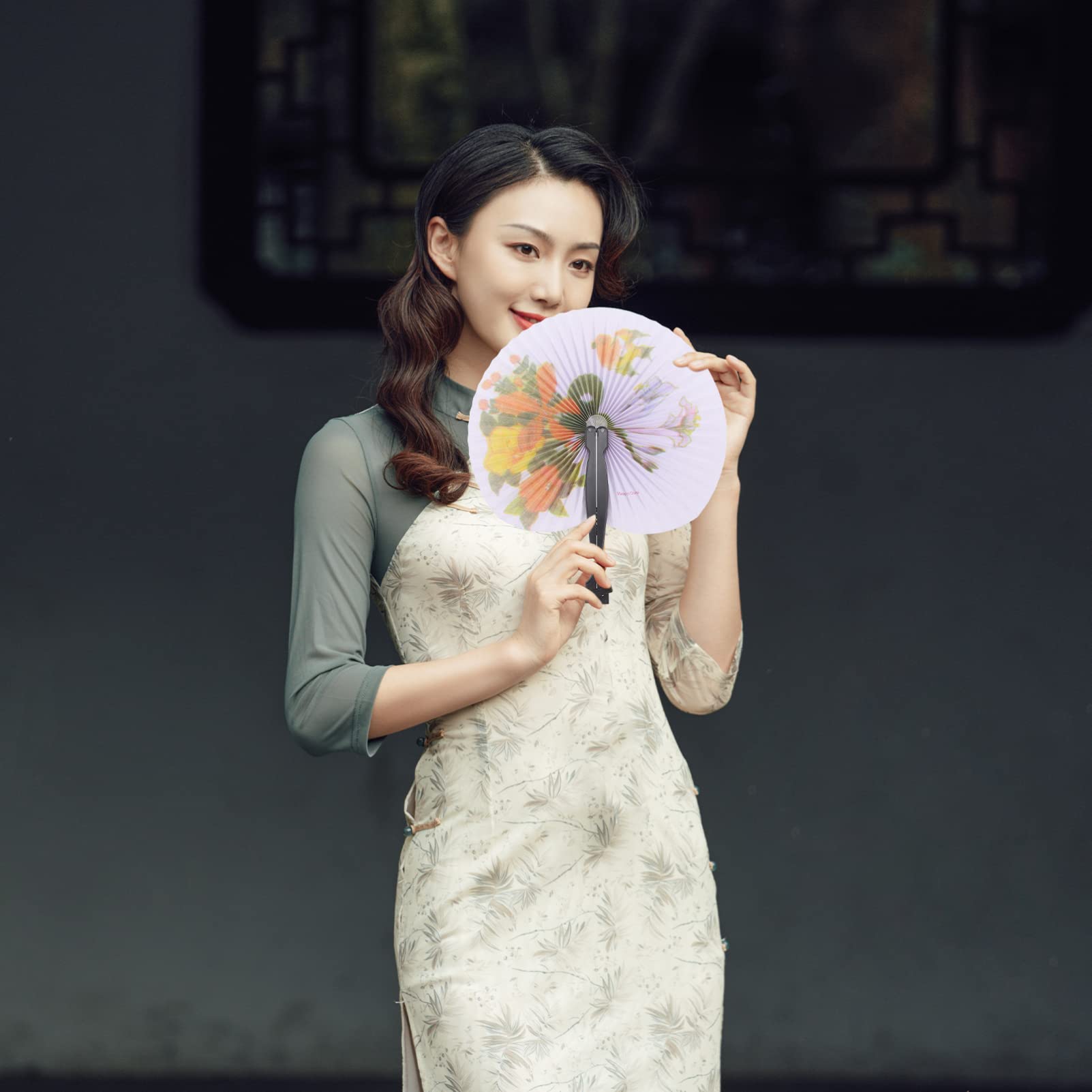 jojofuny 6 Pcs Folding Small Fan Foldable Miss Paper White Fan