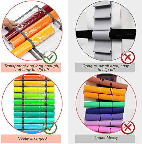 MIDOGAT Vinyl Roll Organizer, 24 Compartments Vinyl Roll Holder, Large Capacity Craft Organizer, Vinyl Roll Keeper - Hanging Closet, Wall or Over The Door Organizer for Any Room (Grey)