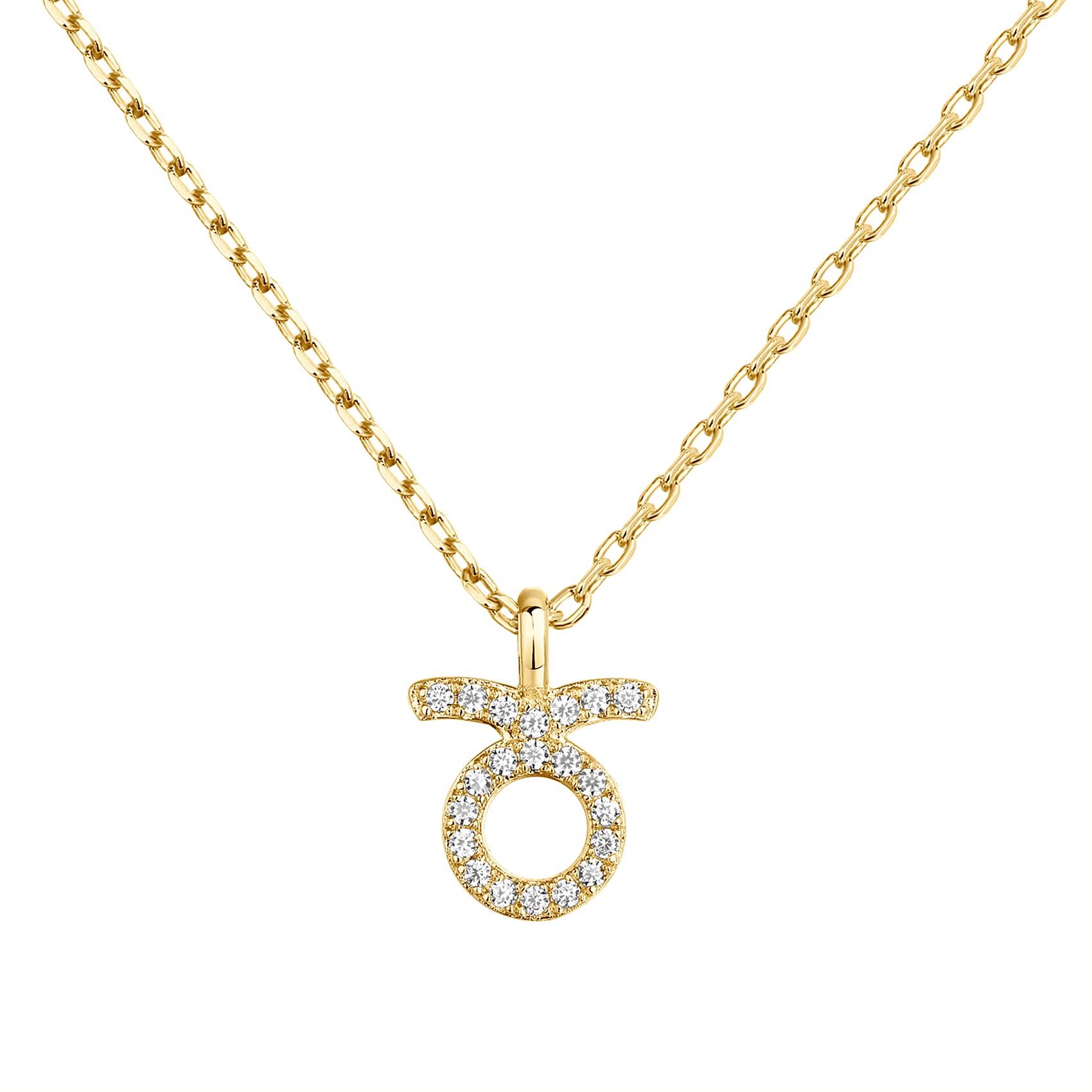 PAVOI 14K Yellow Gold Plated CZ Astrology Necklace - Astrology Gifts For Women - Zodiac Necklaces - Taurus