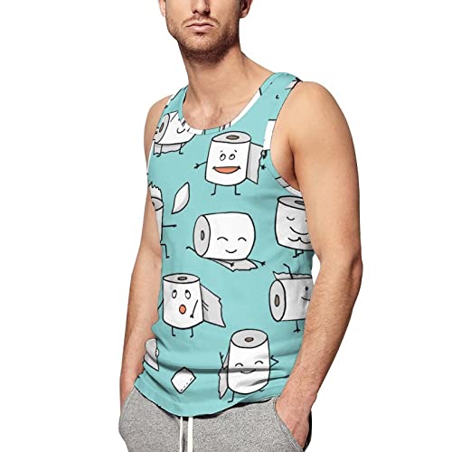BAIKUTOUAN Toilet Papers Rolls Men's Summer Tank Tops Sleeveless Casual Classic T Shirts Athletic Tee