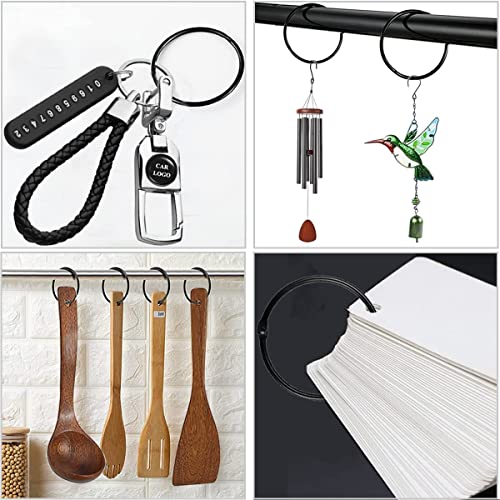 Shower Curtain Rings,18 Pack Rust Proof Black Metal Matte Curtain Hooks Easy Glide Anti-Drop Rustproof Shower Curtain Hooks for Bathroom Shower Rod Home and Hotel Use