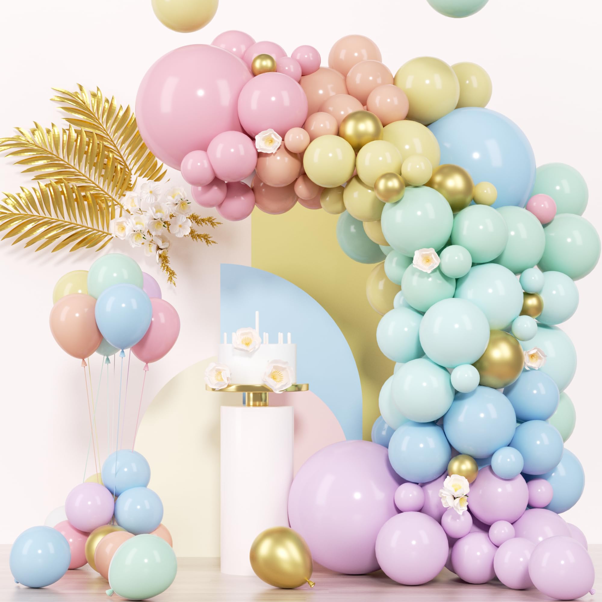 181pcs Pastel Balloon Arch Pastel Rainbow Balloon Garland Kit for Birthday Wedding,Unicorn Macaron Party Decoration Globos para Decoration de Fiestas