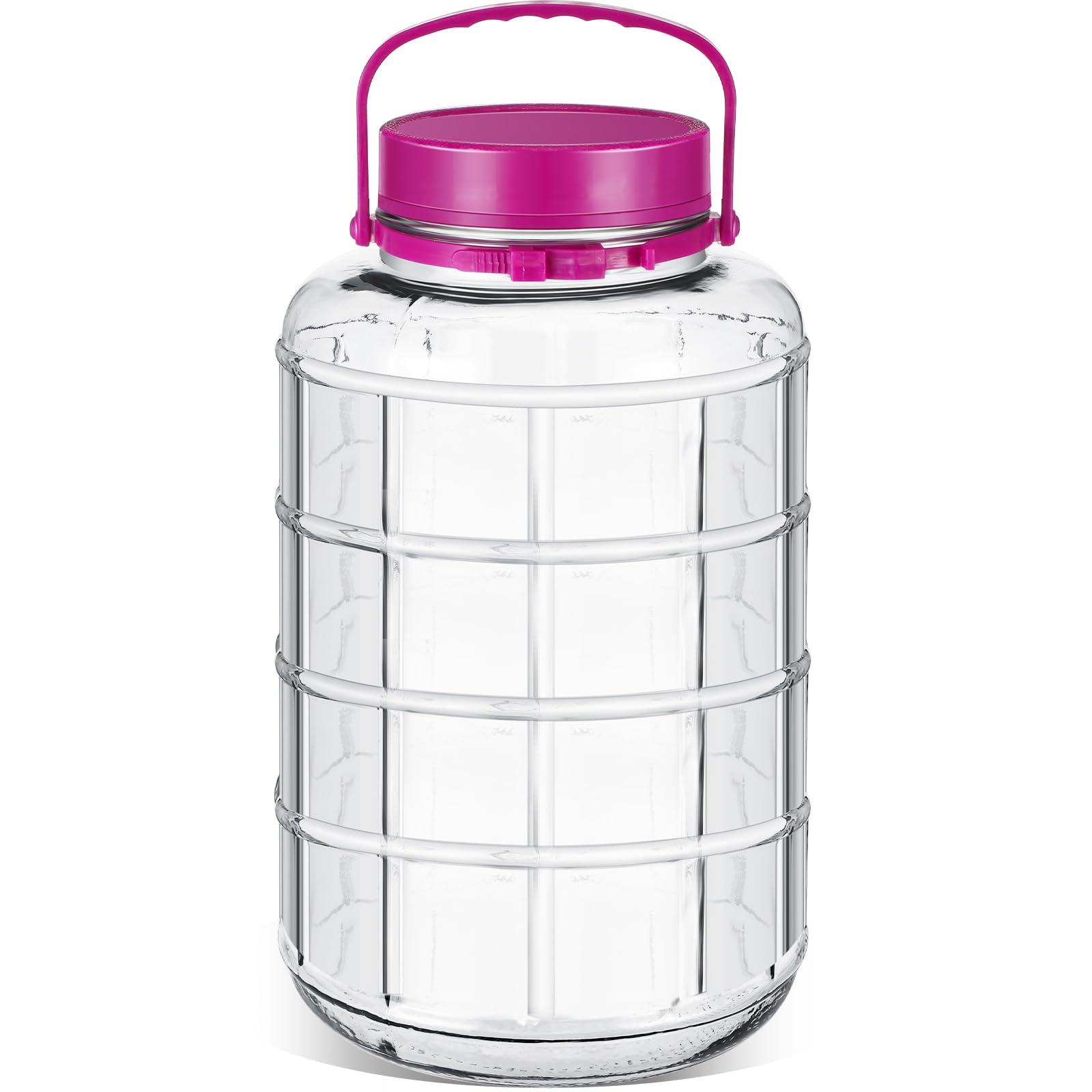 Bokon 2 Gallon Glass Jar with Lid and Handle Wide Mouth Airtight Dry Food Storage Pickling Mason Jar Glass Water Jug for Fermenting Sun Tea Kombucha Kefir Water Storing Canning (1 Pcs)