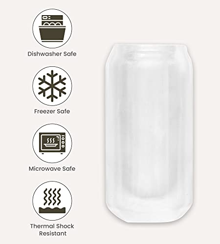 18oz Iced Coffee Cup | Beer Can Glass | Coffee Glass Cup with Lid and Straw | Taurus Zodiac Gifts for Women and Men (Packaging May Vary)