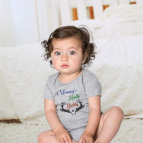 Custom Personalized Baby Bodysuit Mommy's Hunting Buddy Hunter Funny Cotton Boy & Girl Baby Clothes A White Design Only 6 Months