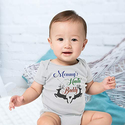 Custom Personalized Baby Bodysuit Mommy's Hunting Buddy Hunter Funny Cotton Boy & Girl Baby Clothes A White Design Only 6 Months