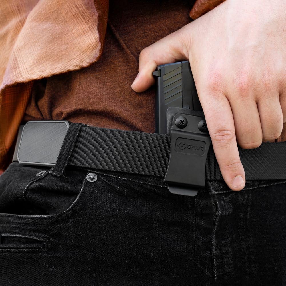 GRITR IWB Kydex Handgun Holster Fits Taurus GX4 9mm | EDC Minimalist Pistol Accessory for Men & Women w/Optic Cut, Adjustable Cant & Retention, Open Bottom, Left Hand