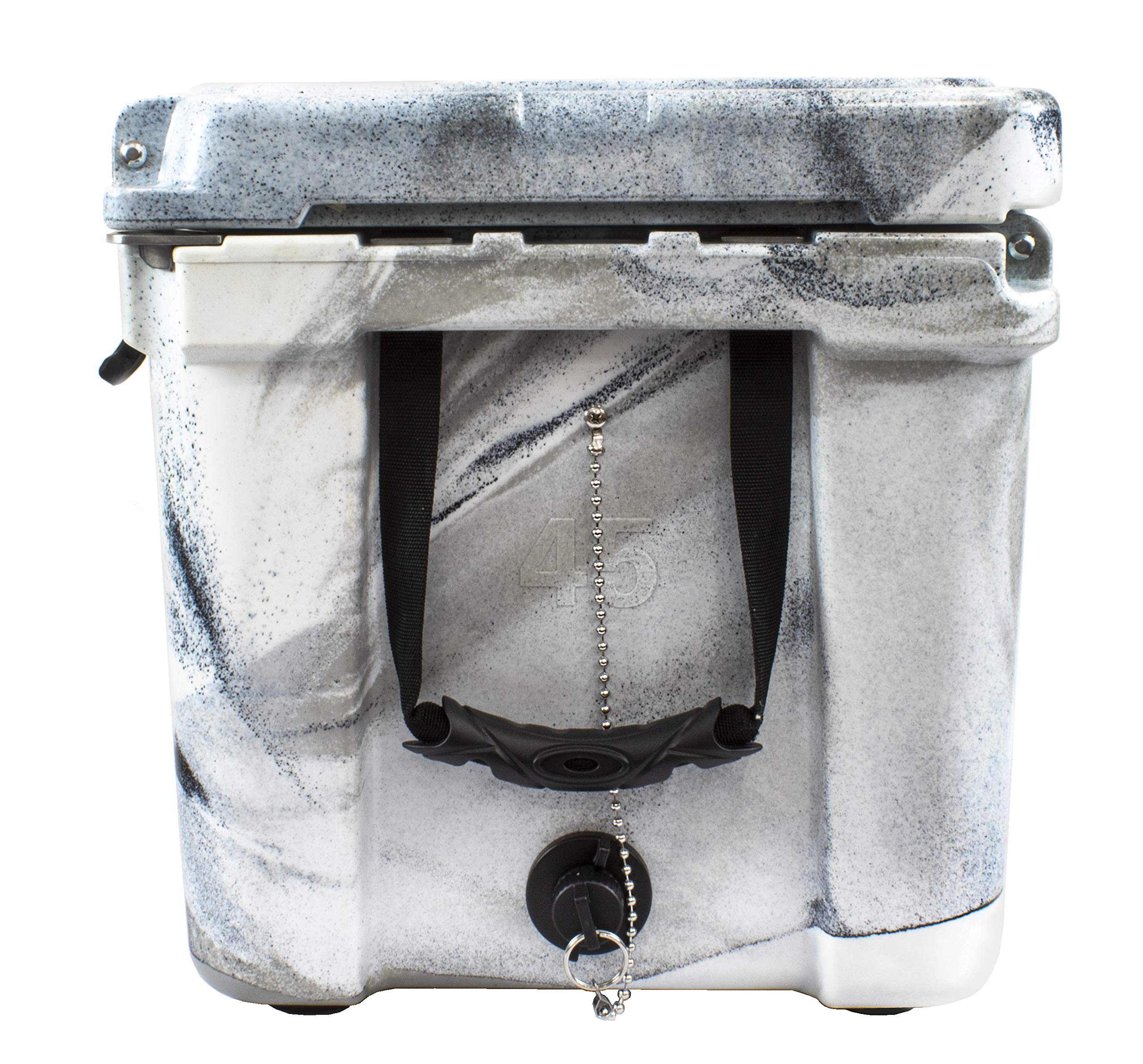 Frosted Frog Black White and Gray Camo 45 Quart Ice Chest Heavy Duty High Performance Roto-Molded Commercial Grade Insulated Cooler