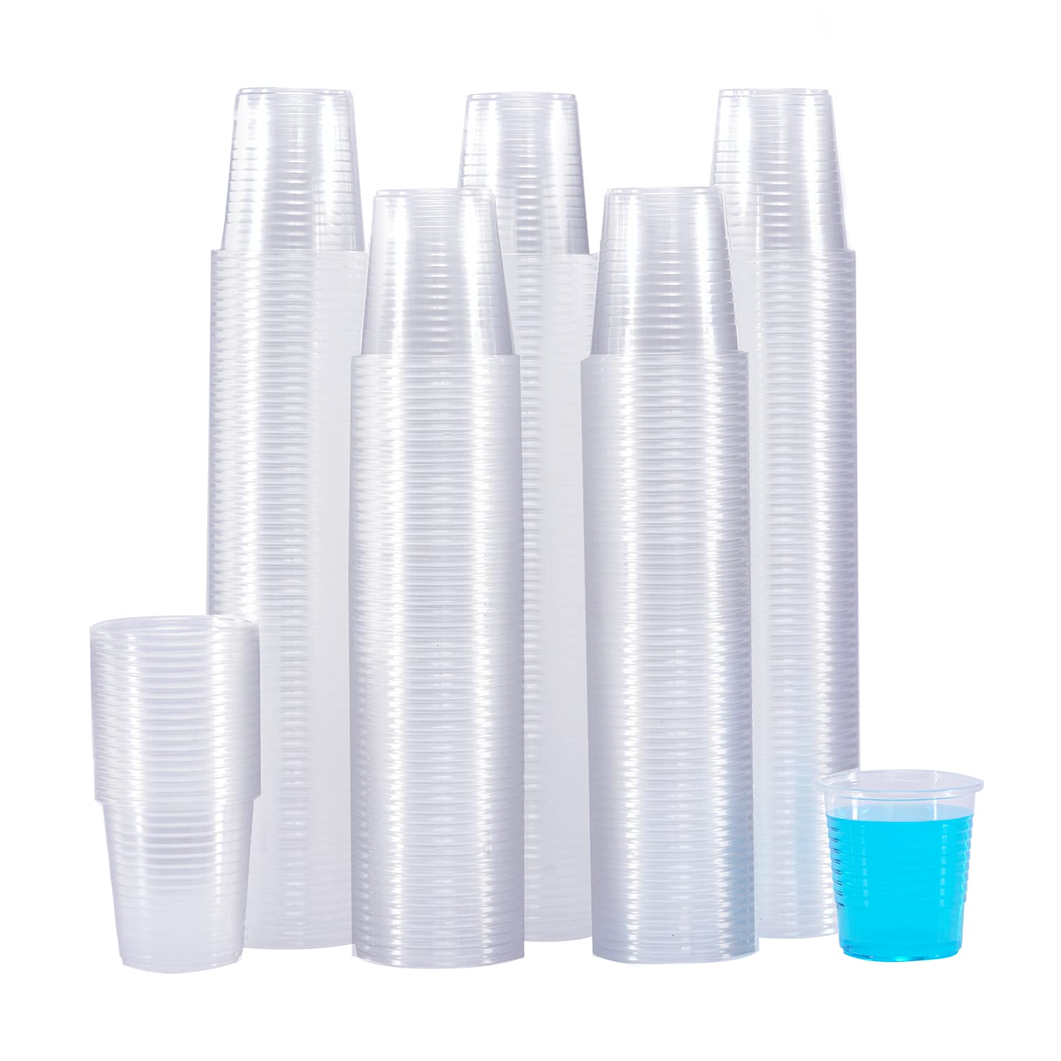 SIUQ 600 Pack 3 oz Clear Plastic Cups, Disposable Bathroom Mouthwash Cups, Small Plastic Drinking Cups for Ice Tea, Tasting, Party, Picnic, BBQ, Travel and Event