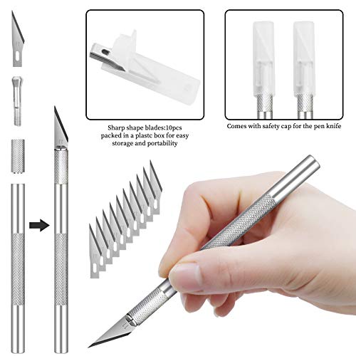 Jetmore 63 Pack Exacto Knife Craft Knife Kit with 60 PCS Hobby Knife Replacement Blades , Hobby Knife Precision Knife Exacto Knife Set for DIY Craft, Scrapbooking, Art Work Cutting